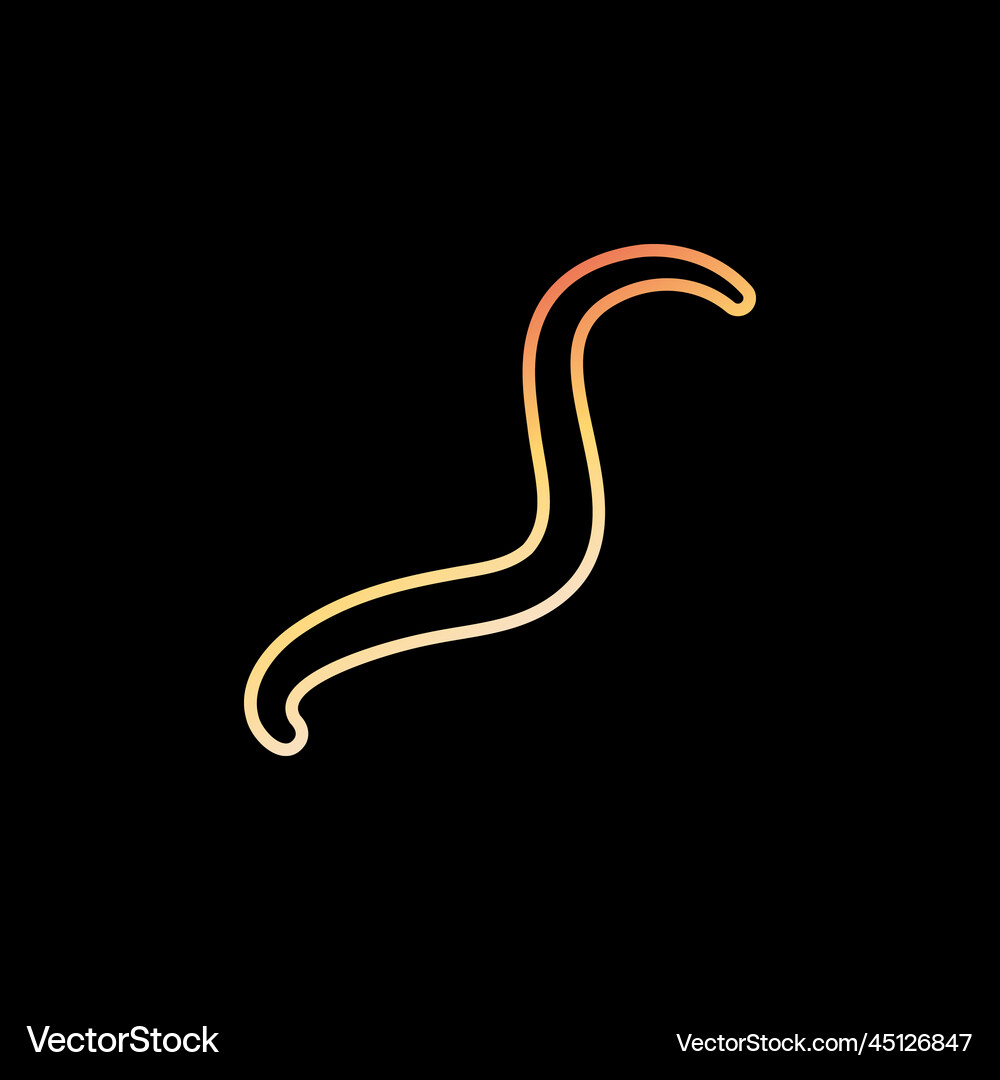 Ascariasis concept yellow line icon or logo Vector Image