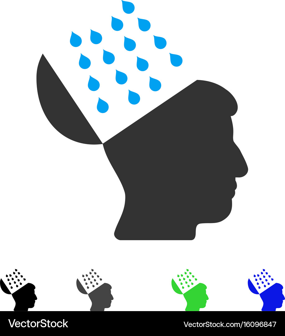 Brain shower flat icon Royalty Free Vector Image