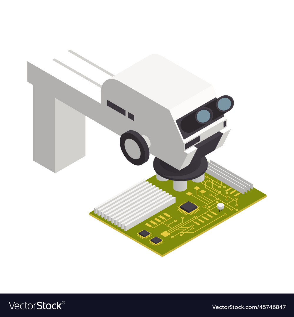 Chip pcb microscope composition Royalty Free Vector Image