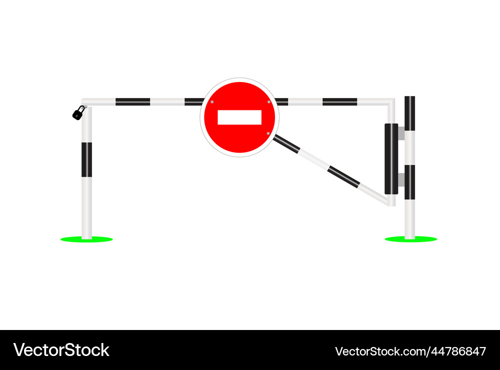 Closed barrier with a prohibition sign Royalty Free Vector