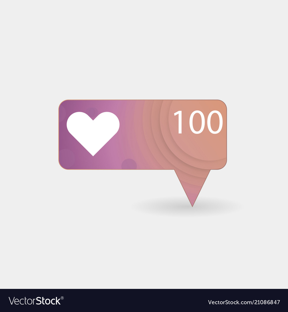 Counter notification icon color gradient followe Vector Image