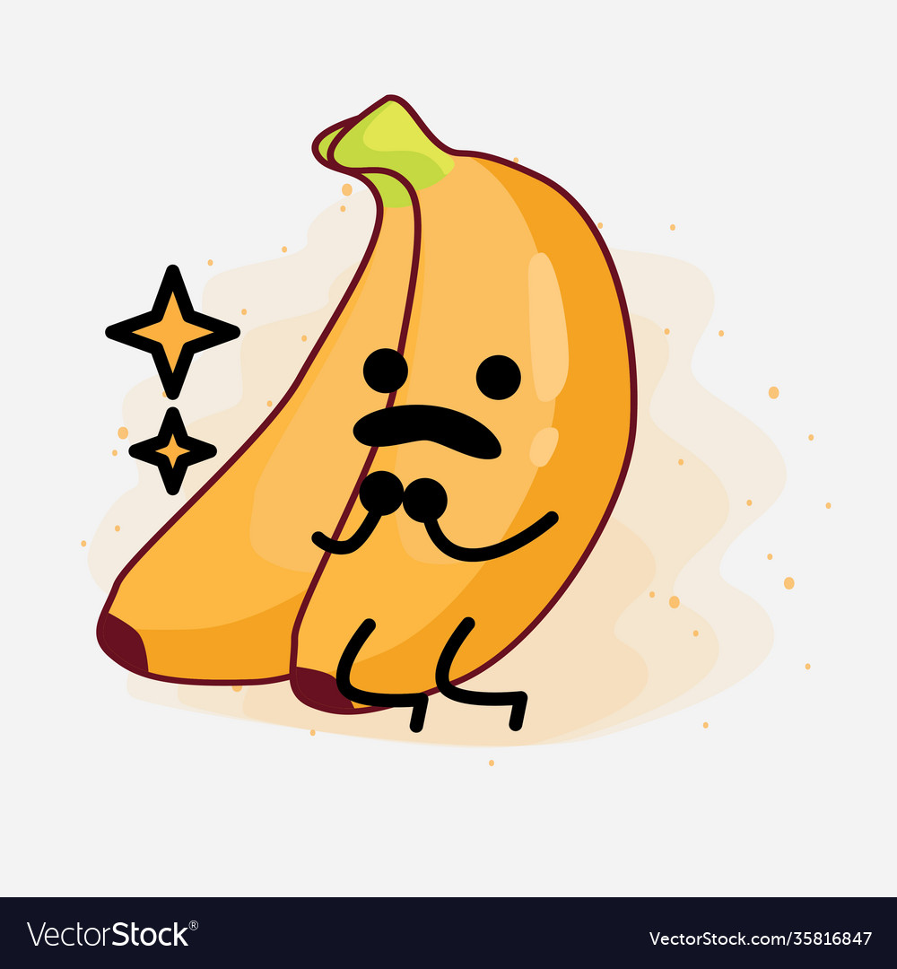 Cute banana fruit character Royalty Free Vector Image
