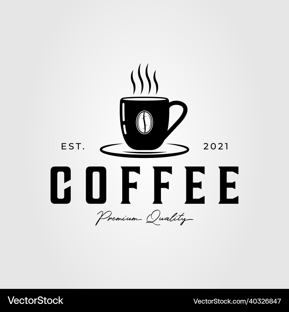 Hot black coffee or one cup beverage logo design Vector Image
