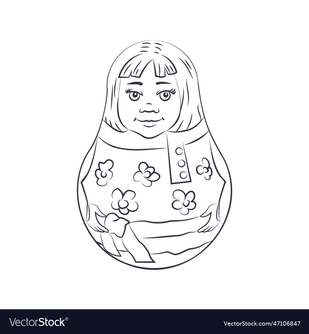 Line art of roly-poly doll Royalty Free Vector Image Line art of roly-poly doll Royalty Free Vector Image