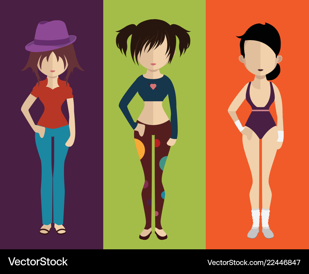 People avatar with full body and torso variations Vector Image