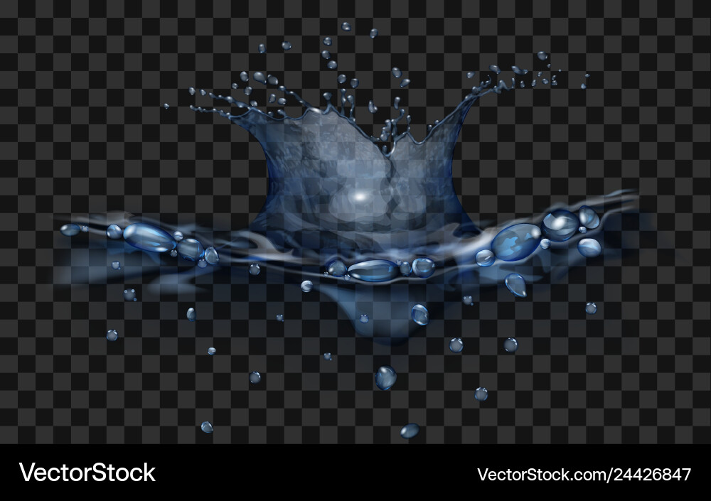 Splash of water with drops Royalty Free Vector Image