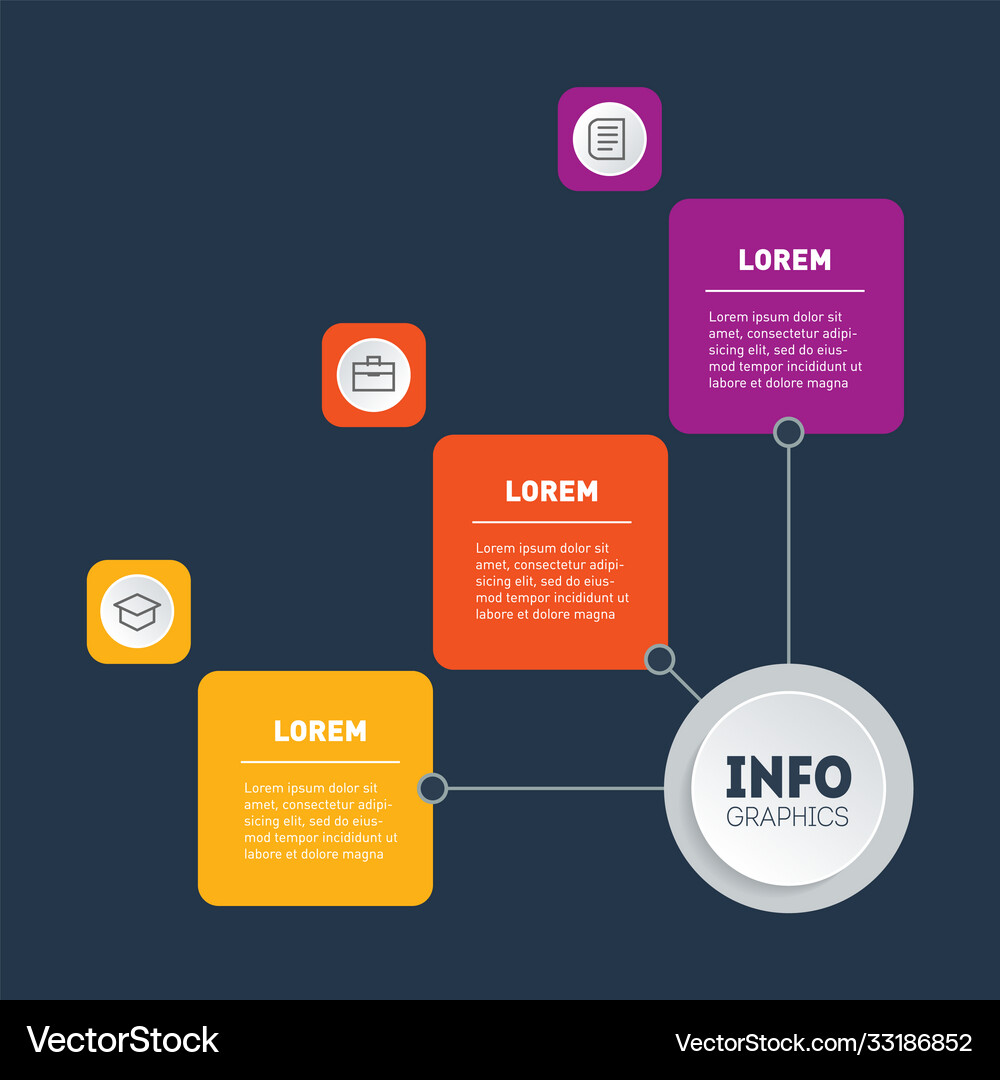 3 steps to success business presentation or Vector Image