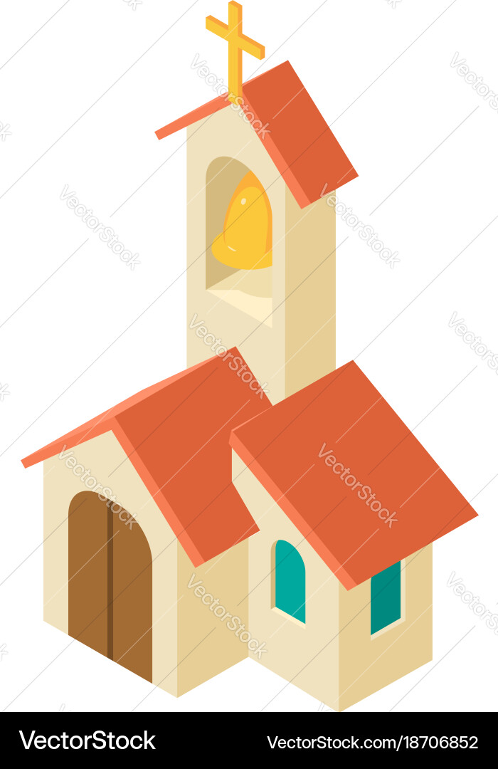 Church icon isometric style Royalty Free Vector Image