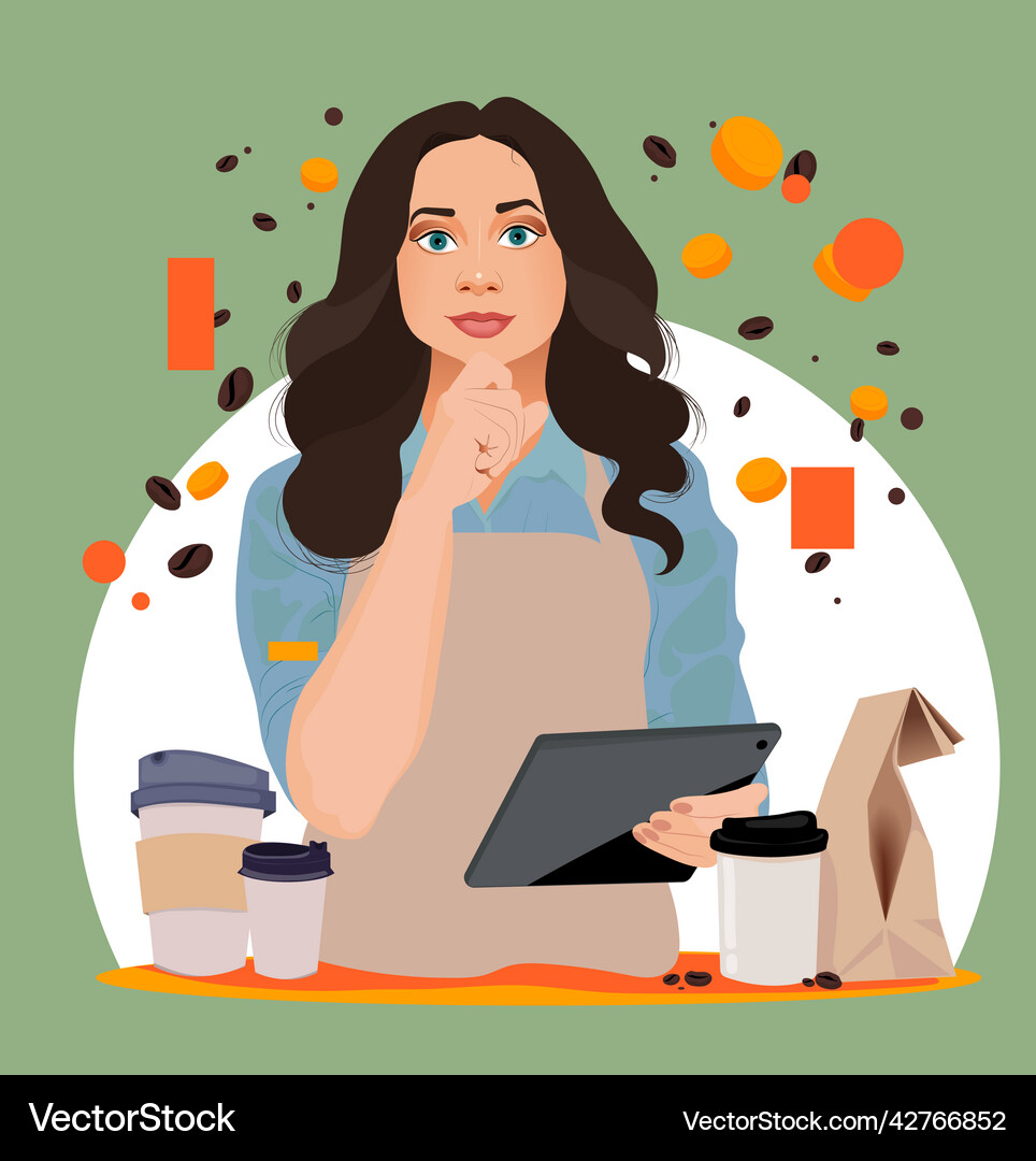 Coffee business concept barista making Royalty Free Vector