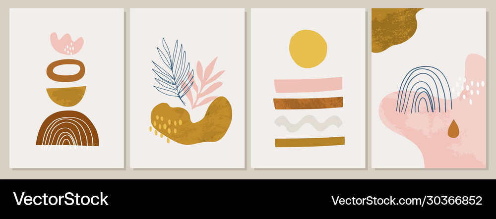 Collection contemporary art posters terracotta Vector Image