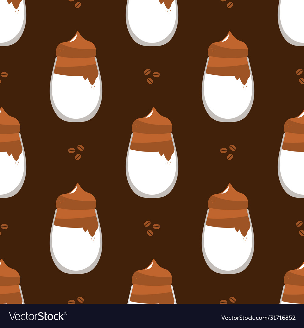 Dalgona coffee seamless pattern Royalty Free Vector Image