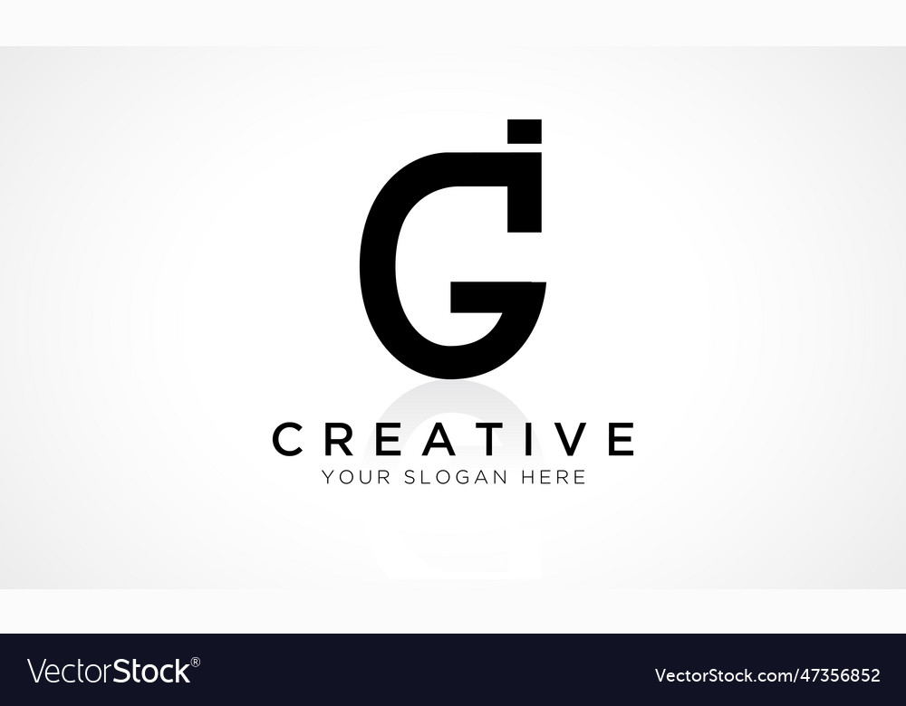 Ig letter logo design template alphabet initial Vector Image