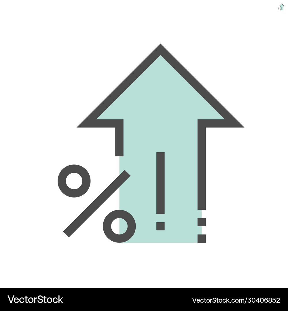 Increase price icon design 48x48 pixel perfect Vector Image