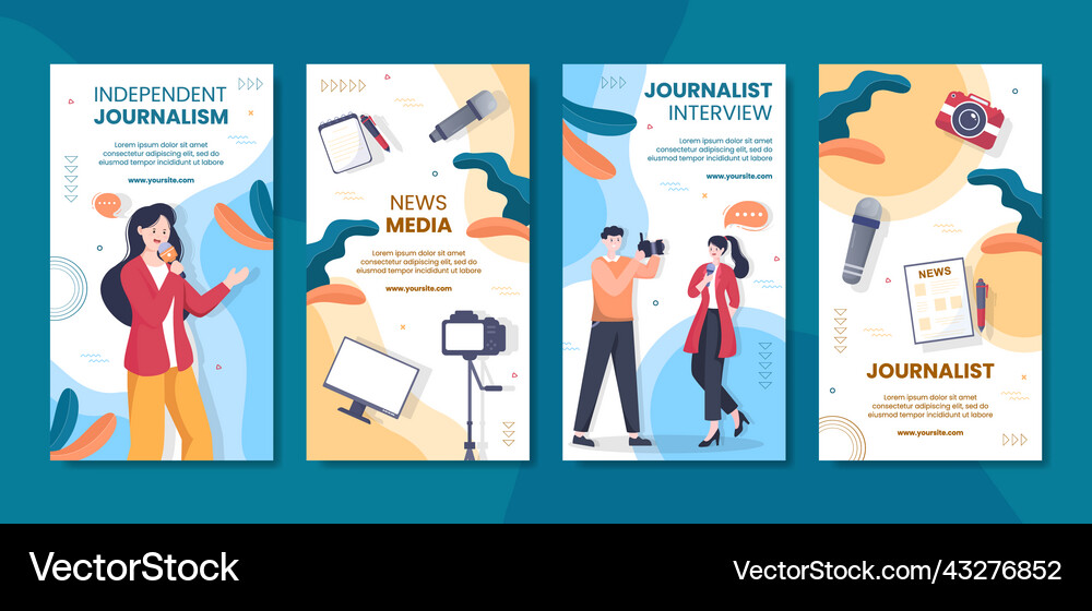 Journalism or social broadcasting social media Vector Image
