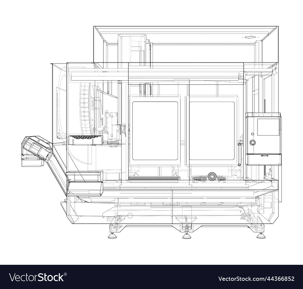 Metalworking cnc milling machine Royalty Free Vector Image