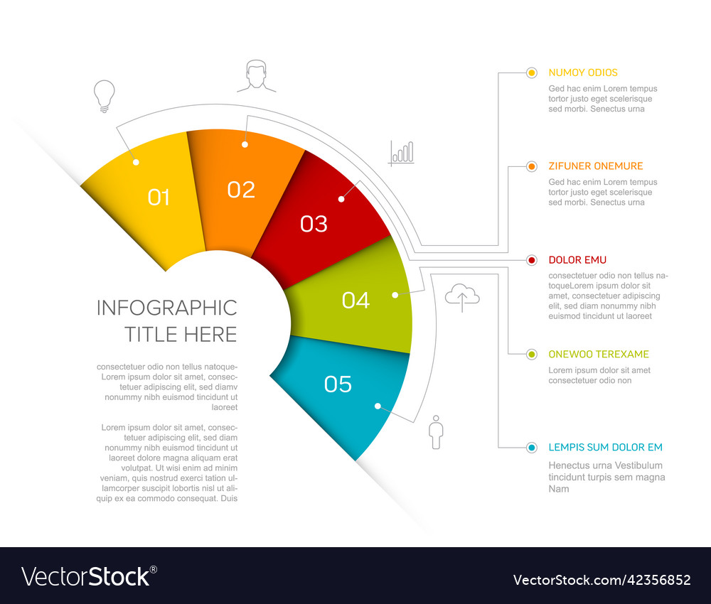 Multipurpose infographic five elements template Vector Image