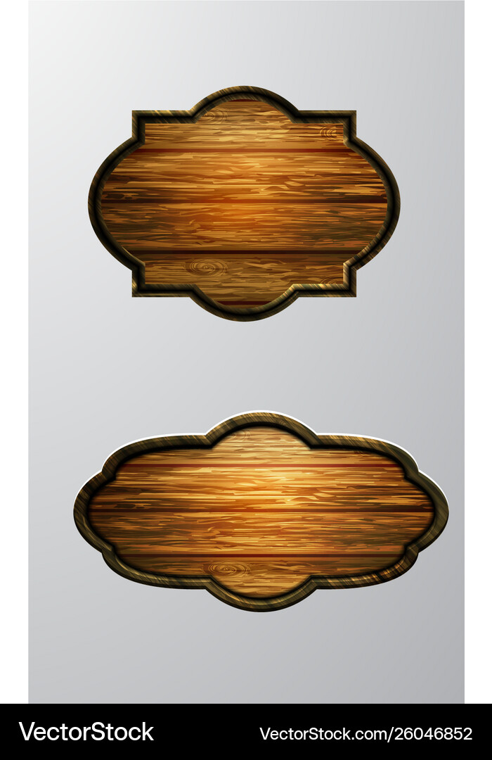 Realistic wooden signboard Royalty Free Vector Image