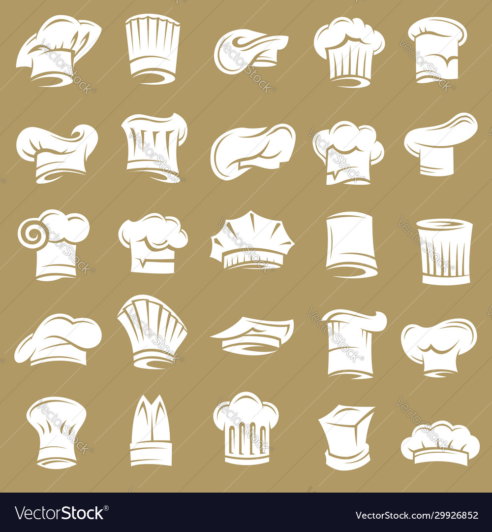 Set chef hats Royalty Free Vector Image - VectorStock