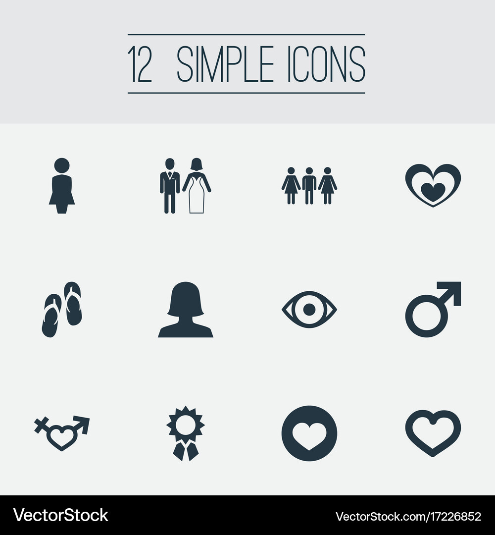 Set of simple lovers icons Royalty Free Vector Image