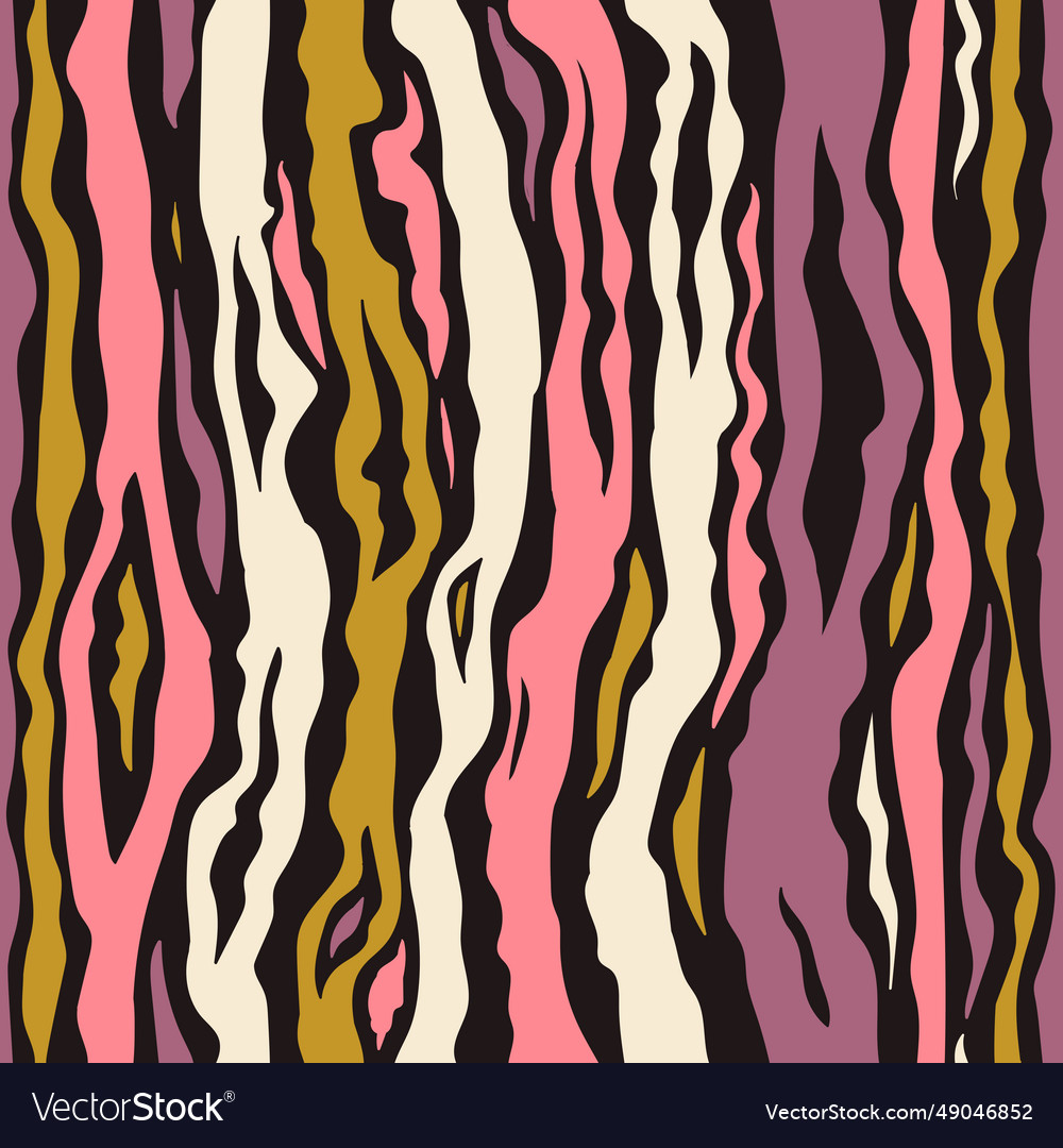 Tiger stripes seamless pattern animal skin Vector Image Tiger stripes seamless pattern animal skin Vector Image