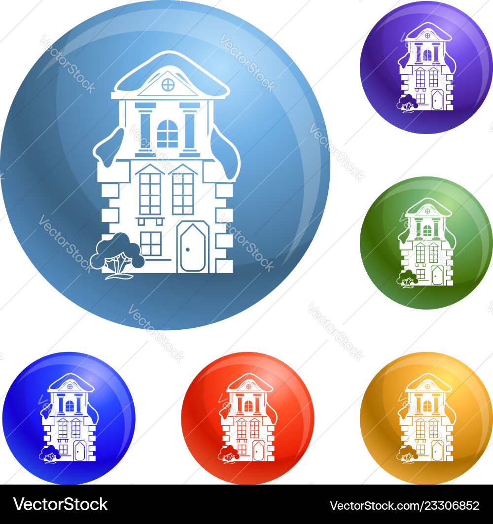 Traditional house icons set Royalty Free Vector Image