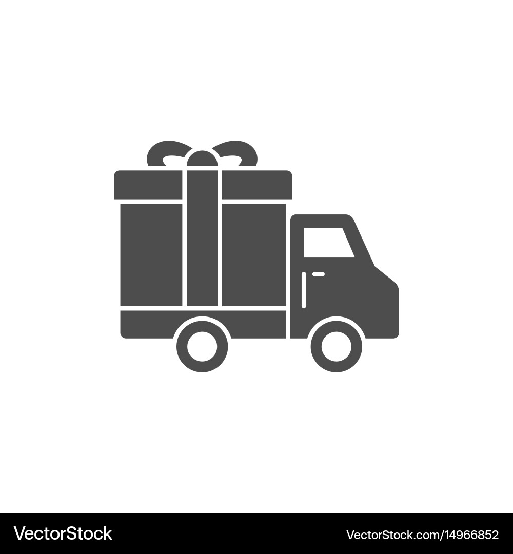 Truck delivey gift box icon Royalty Free Vector Image