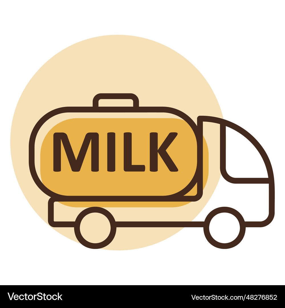 Truck with milk icon Royalty Free Vector Image