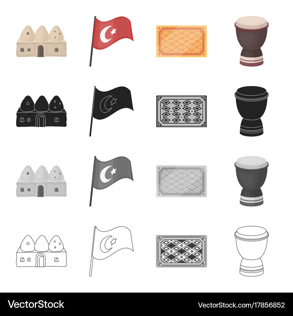 Turkey attributes tourism and other web icon Vector Image