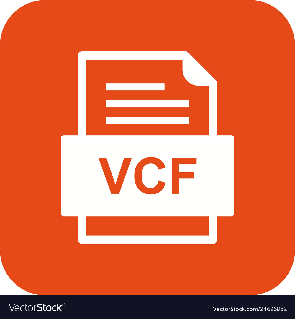 Vcf file document icon Royalty Free Vector Image