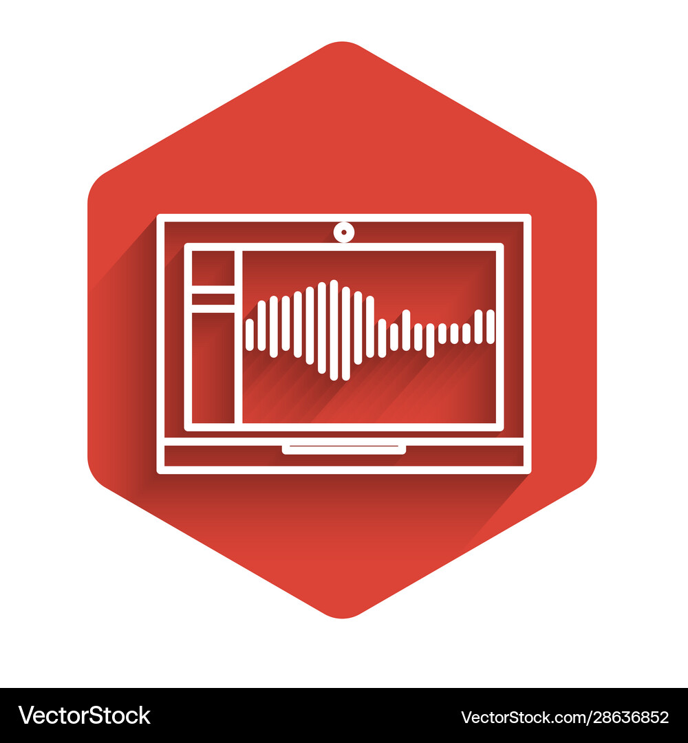 White line sound or audio recorder or editor Vector Image
