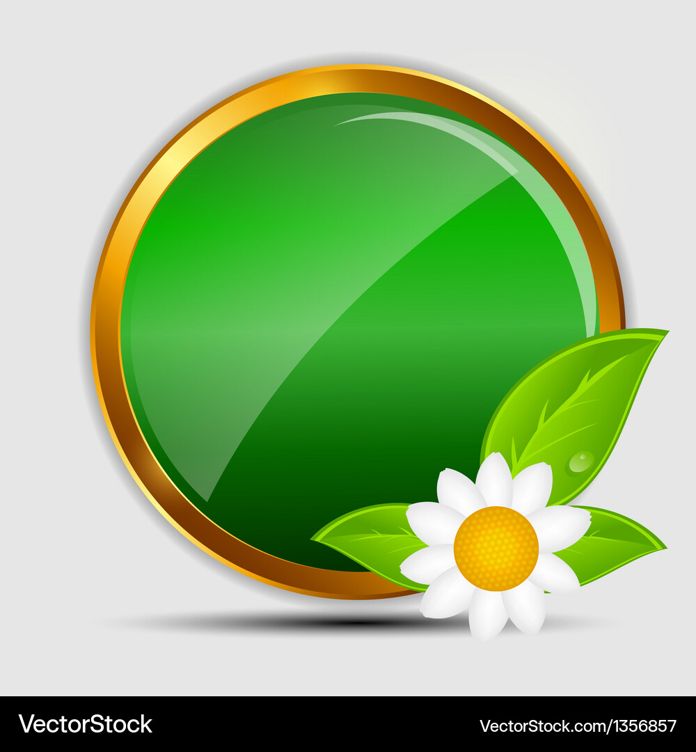 100 natural green label isolated on white Vector Image