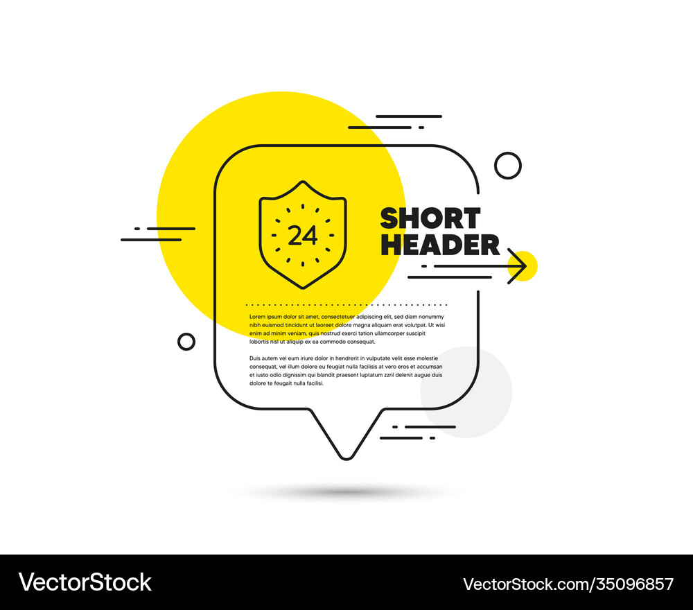 24 hours protection line icon shield sign Vector Image