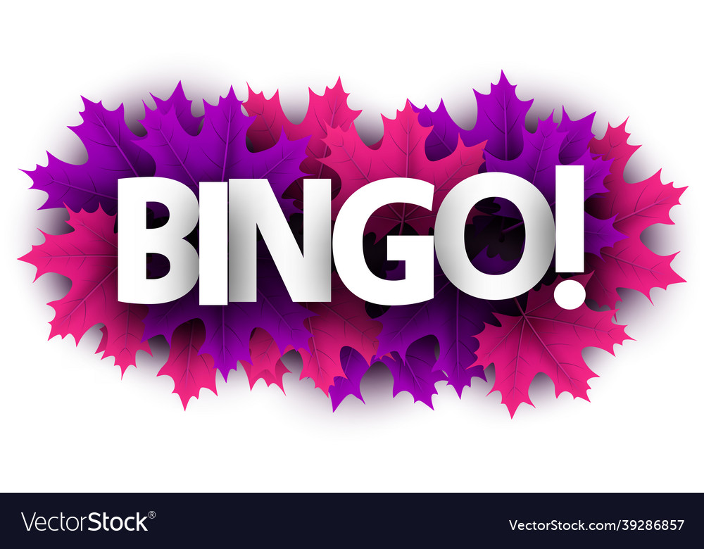 Autumn bingo sign with color maple leaves Vector Image