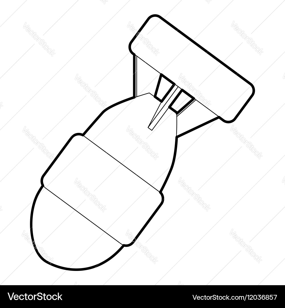 Big bomb icon outline style Royalty Free Vector Image