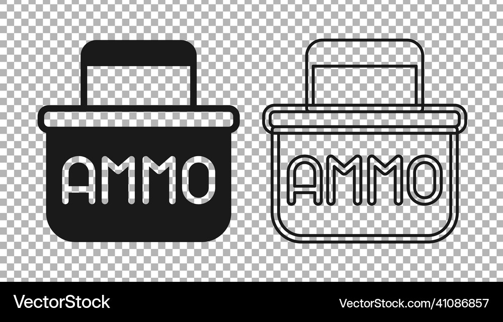 Black military ammunition box with some ammo Vector Image