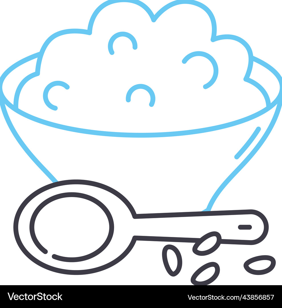 Brown rice line icon outline symbol Royalty Free Vector