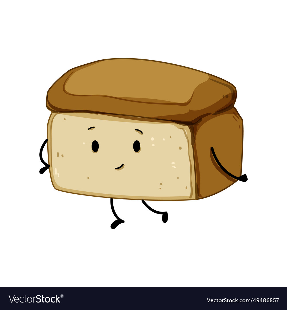 Comic bread character cartoon Royalty Free Vector Image