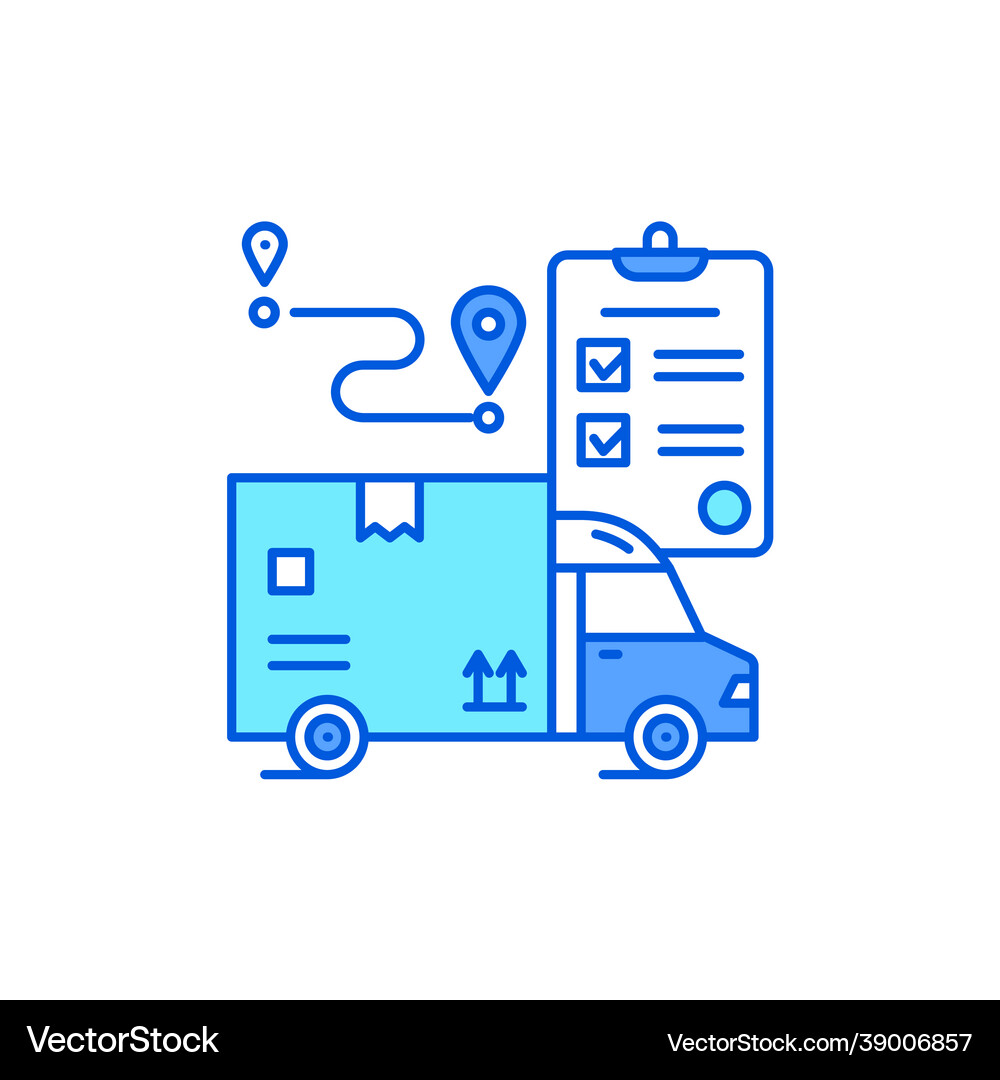 Delivery color line icon freight transport Vector Image