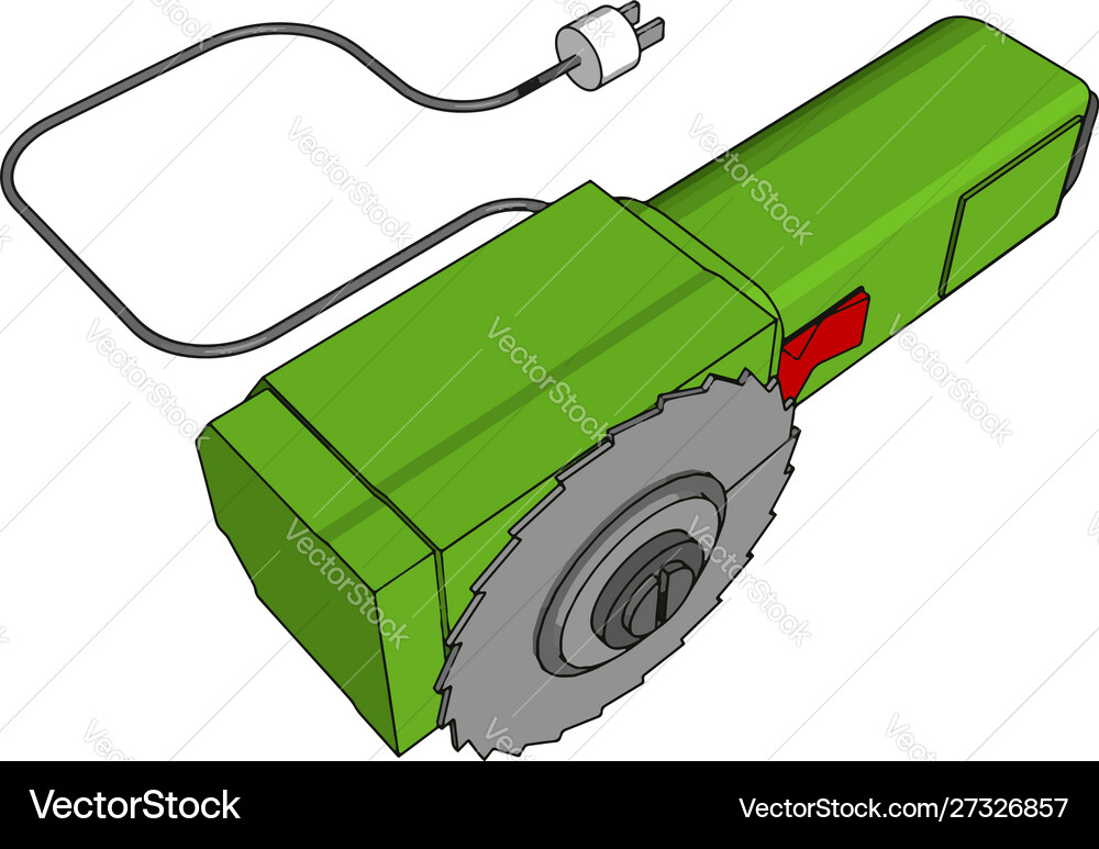 Green electric saw on white background Royalty Free Vector
