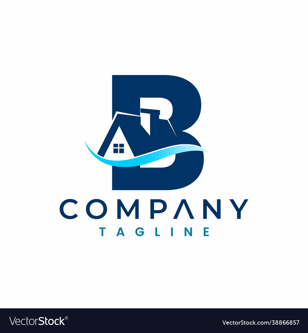 Letter b house logo initial home Royalty Free Vector Image