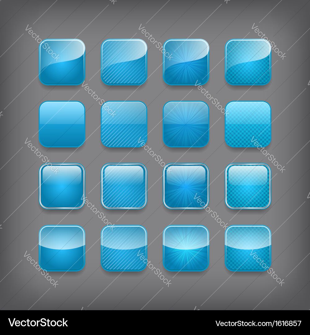Set of blank blue buttons Royalty Free Vector Image