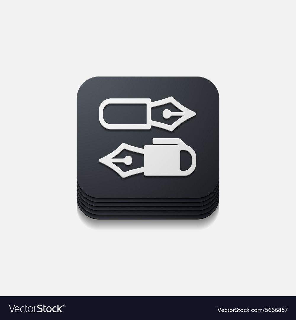 Square button pen Royalty Free Vector Image - VectorStock
