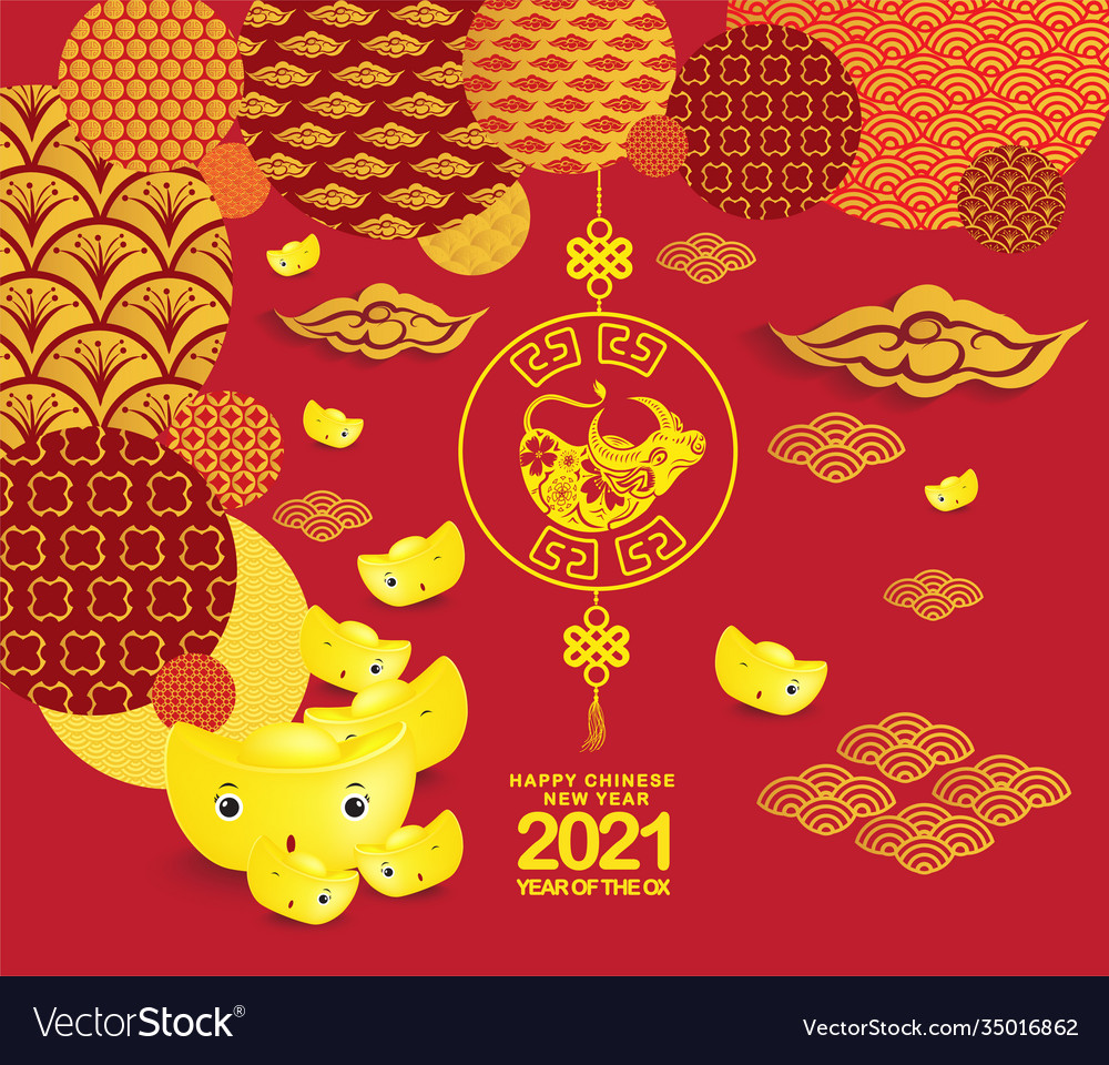 2021 chinese new year greeting card year Vector Image
