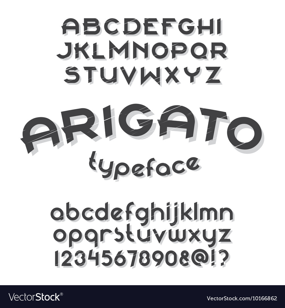 Arigato typeface Royalty Free Vector Image - VectorStock