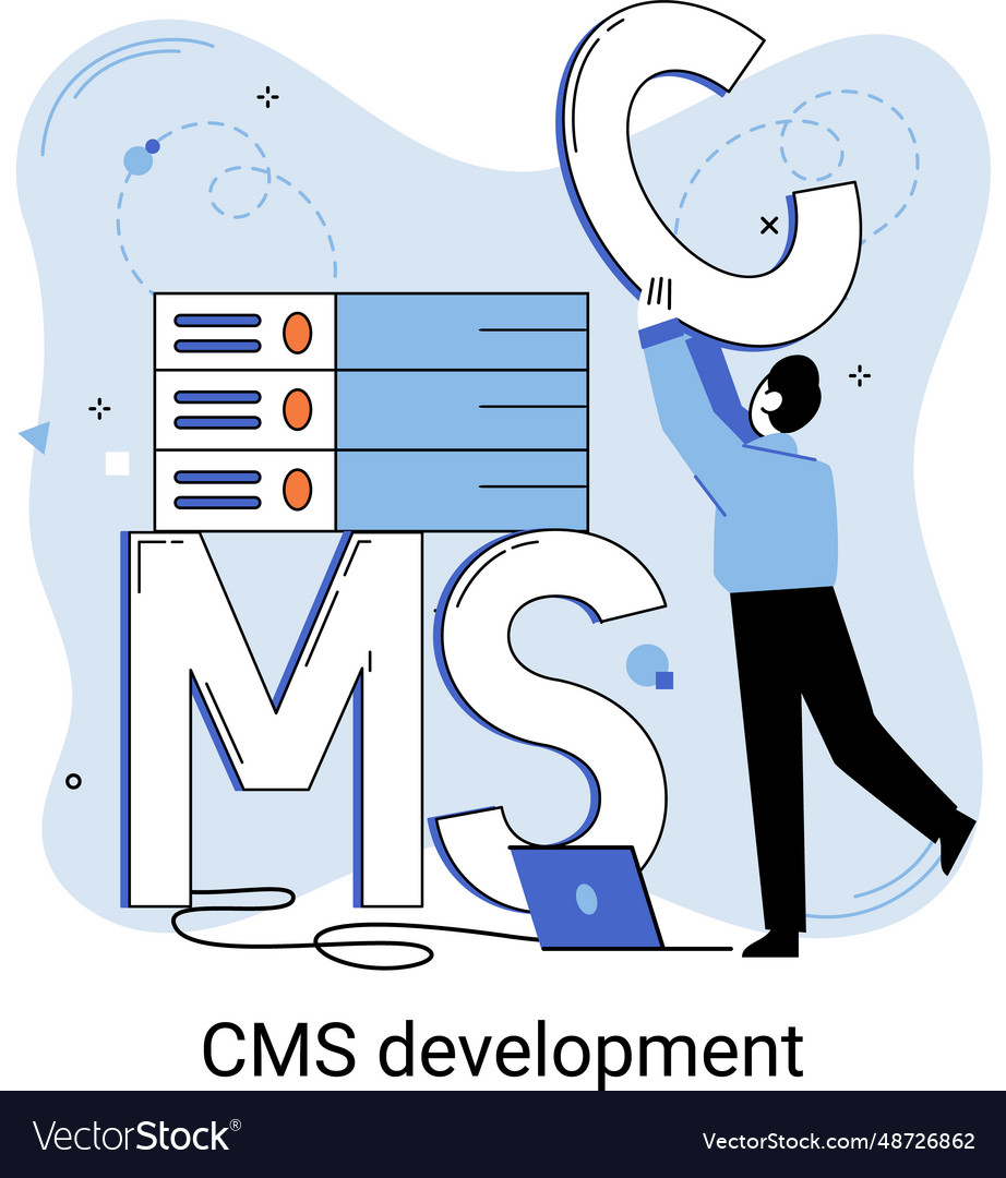 Concept of digital content management system cms Vector Image Concept of digital content management system cms Vector Image