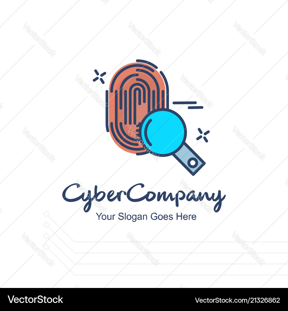 Cyber company thumb impression logo with white Vector Image