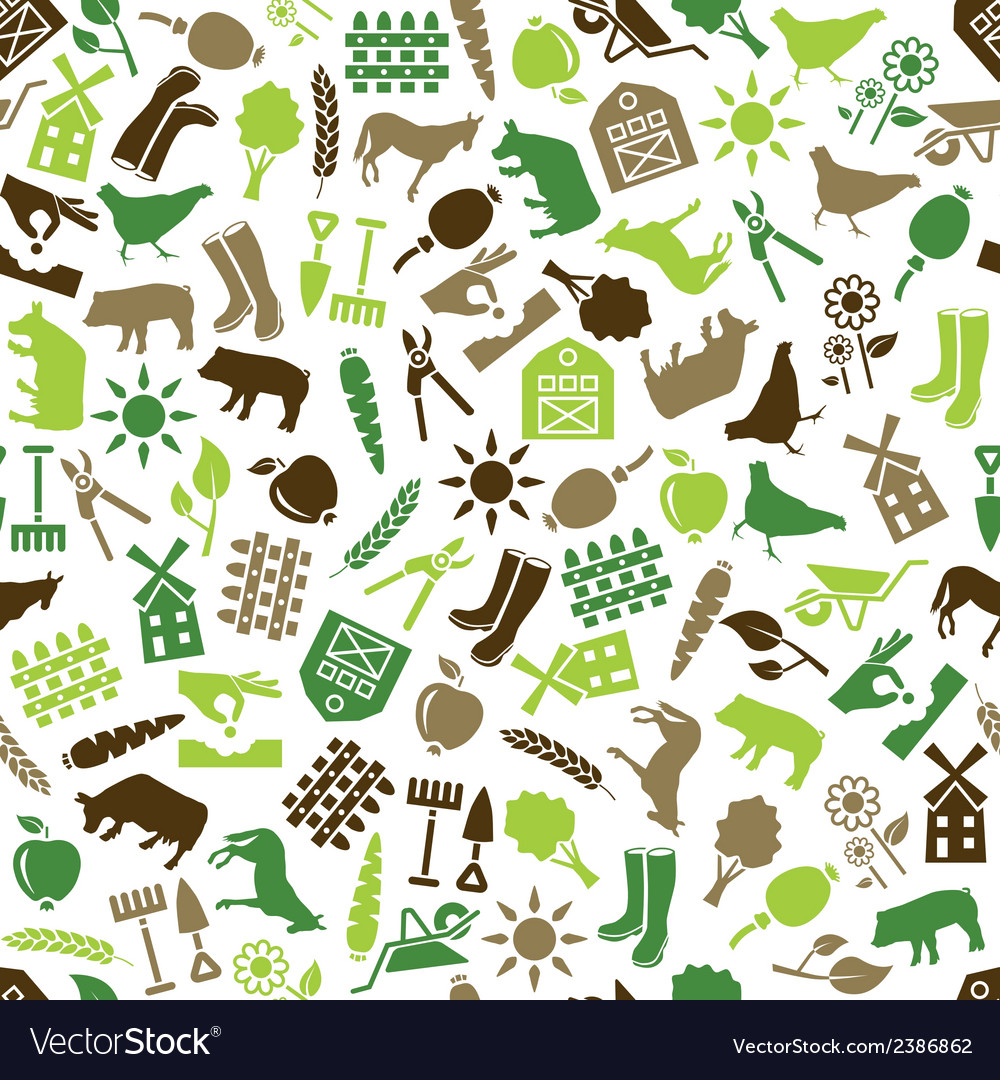 Farm seamless pattern Royalty Free Vector Image
