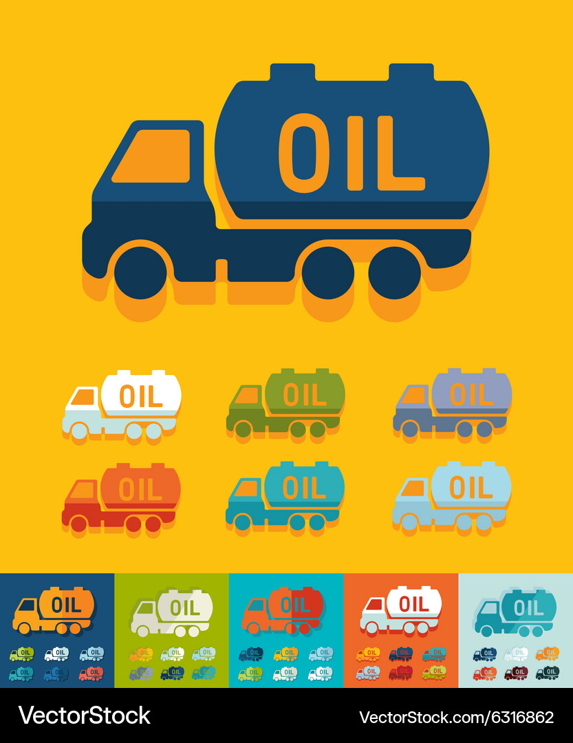 Flat design transportation of oil Royalty Free Vector Image