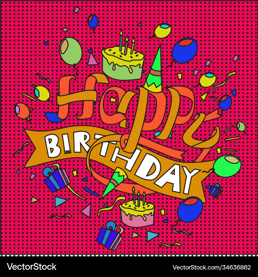 Happy birthday typography design for greeting Vector Image
