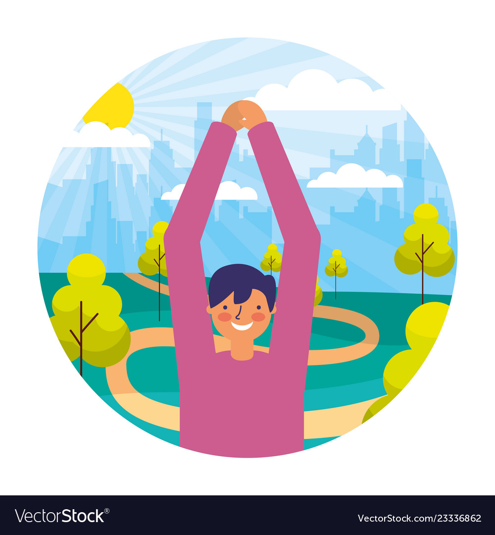 Man daily routine activity park Royalty Free Vector Image Man daily routine activity park Royalty Free Vector Image